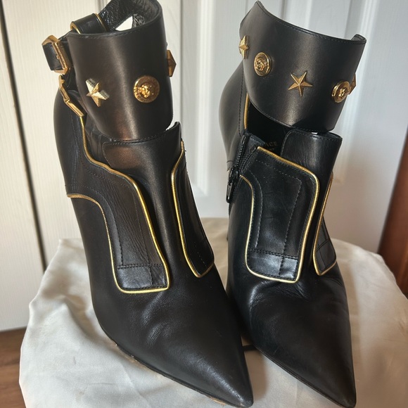 Versace | Shoes | Versace Studded Stiletto Boots | Poshmark